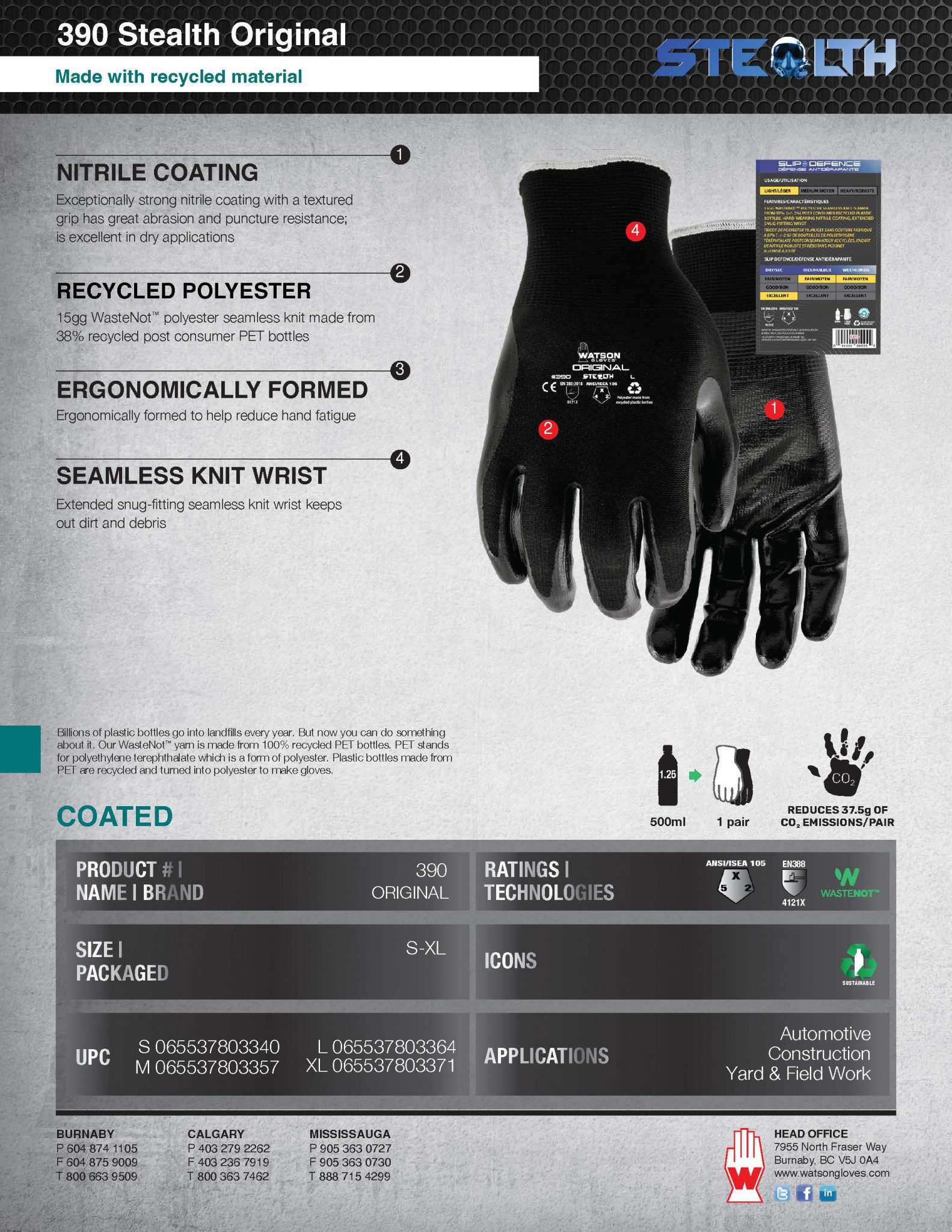 390 Sustainable Stealth Original Made with WasteNot Yarn Spec Sheet IMG ...
