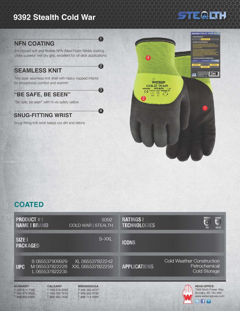 9392 Stealth Cold War Work Glove 2023 Spec Sheet NP IMG - Watson Gloves